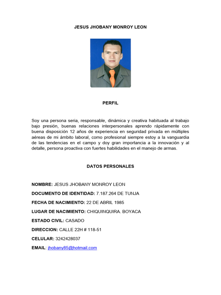 Hoja de Vida Jesus Monroy 2022 | PDF