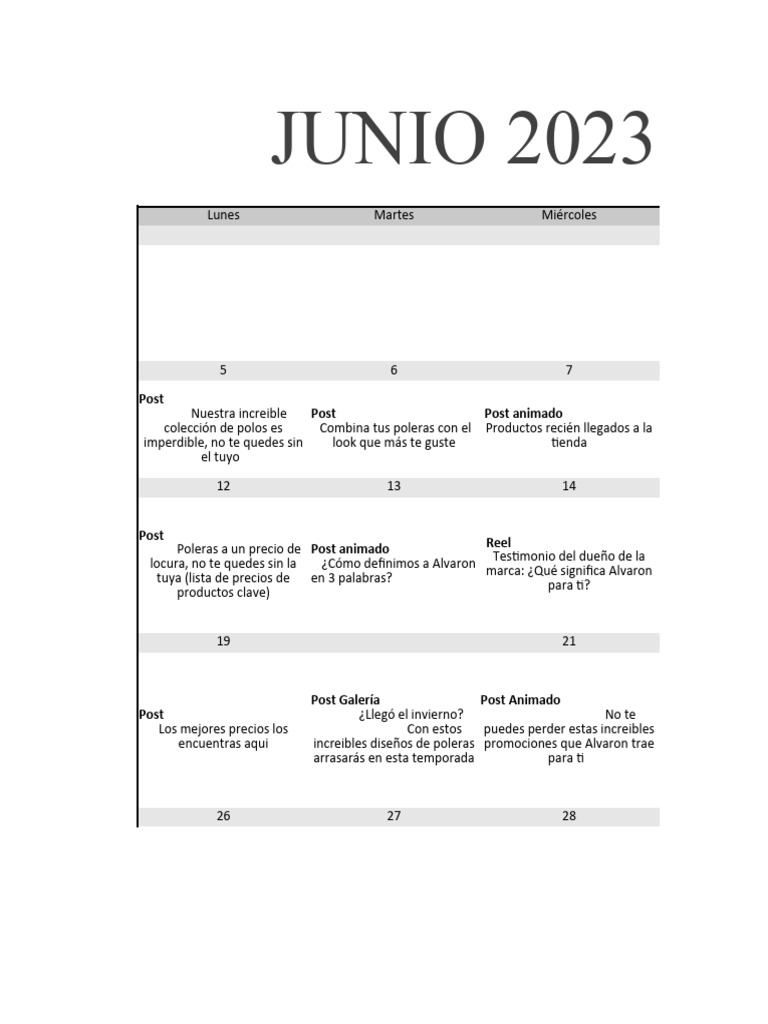 Calendario Alvaron | PDF