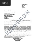 Mifano Ya Barua Rasmi Ya Kuomba Kazi | PDF