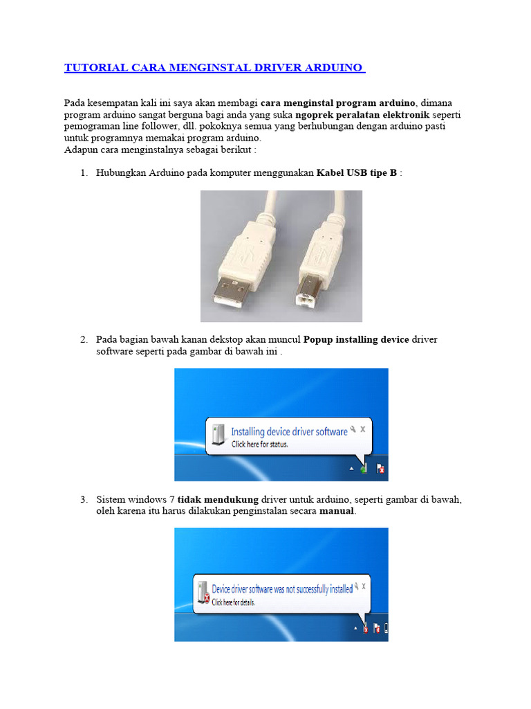 Tutorial Cara Menginstal Driver Arduino | PDF