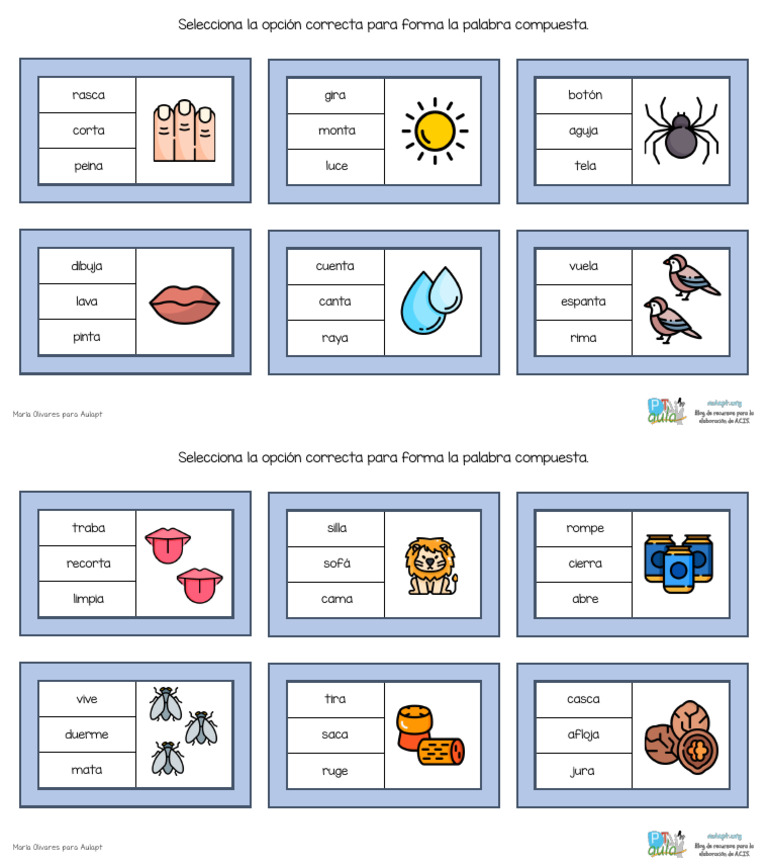 Tarjetas Palabras Compuestas | PDF