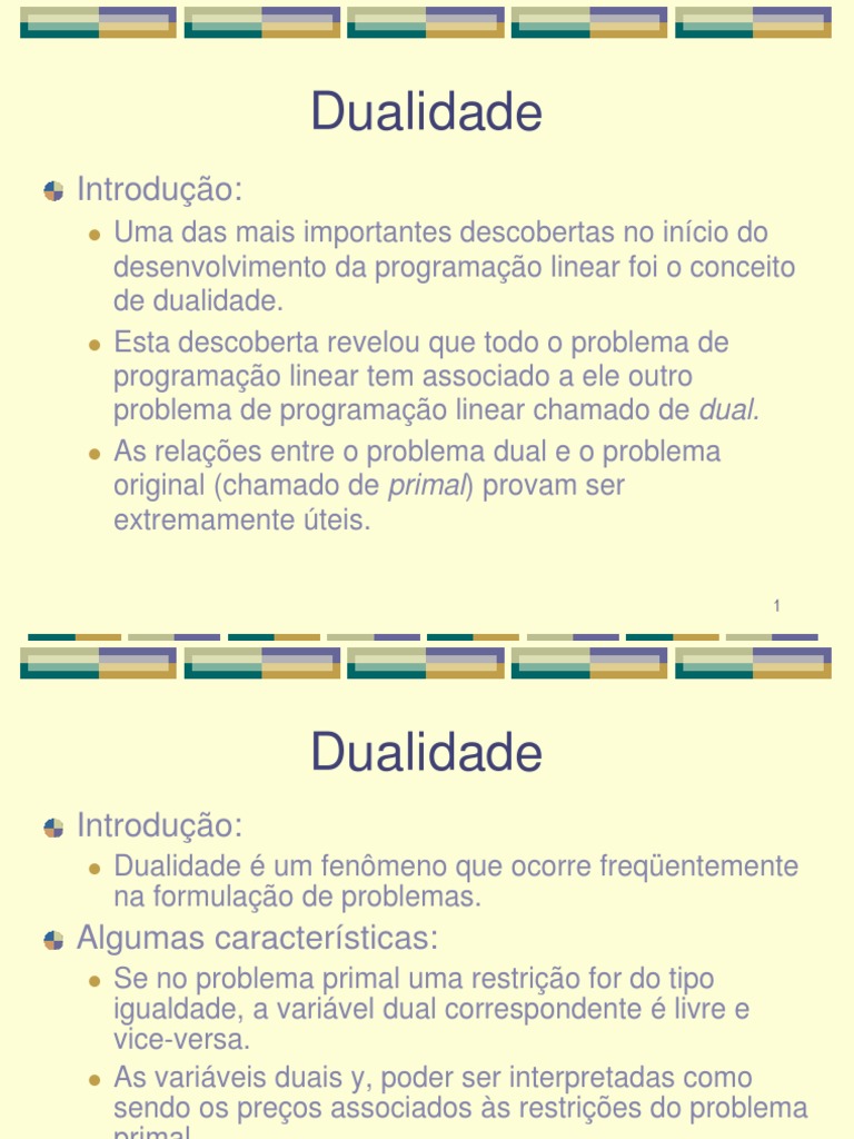 Aula 4 Dualidade | PDF | Programação linear | Vitamina