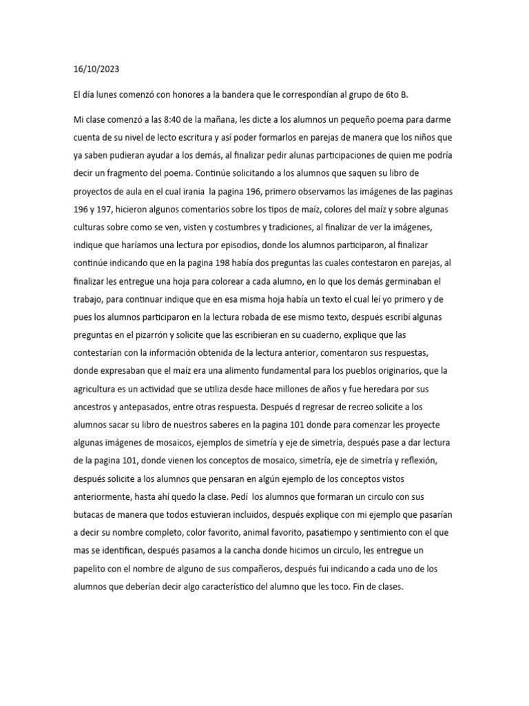 Tarea9. Diario Oct | PDF | Maíz