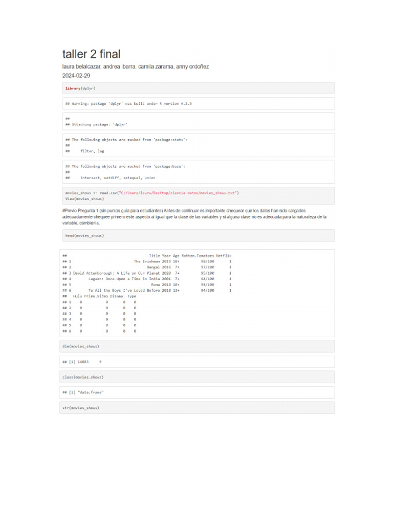 Taller 2 - Belalcazar, Ibarra, Ordoñez y Zarama | PDF