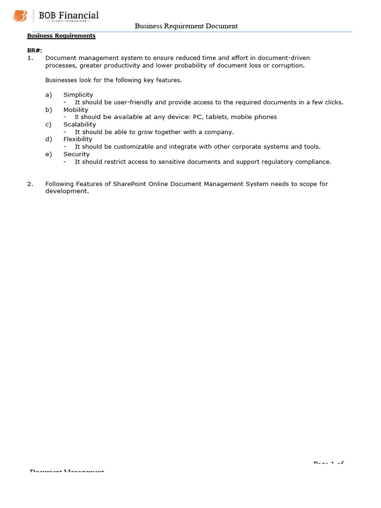 BRD_Document Management System | PDF | Share Point | Computing