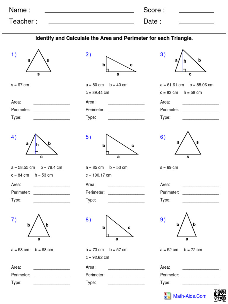 Perimeter Triangles | PDF | Area | Elementary Mathematics