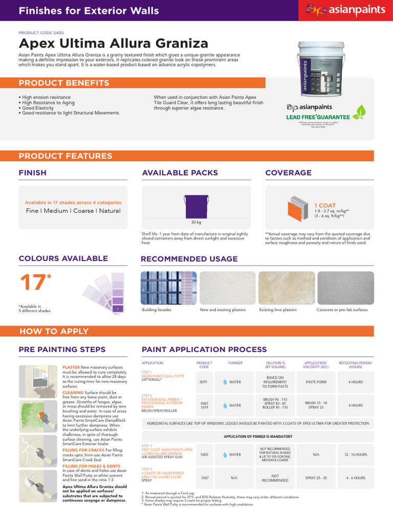 Apex Ultima Allura Graniza New | Download Free PDF | Paint | Plaster