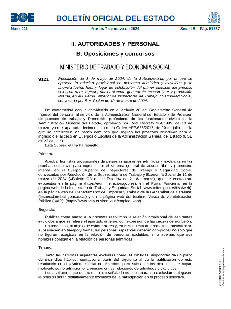 Boe A 2024 9121 | PDF | Gobierno