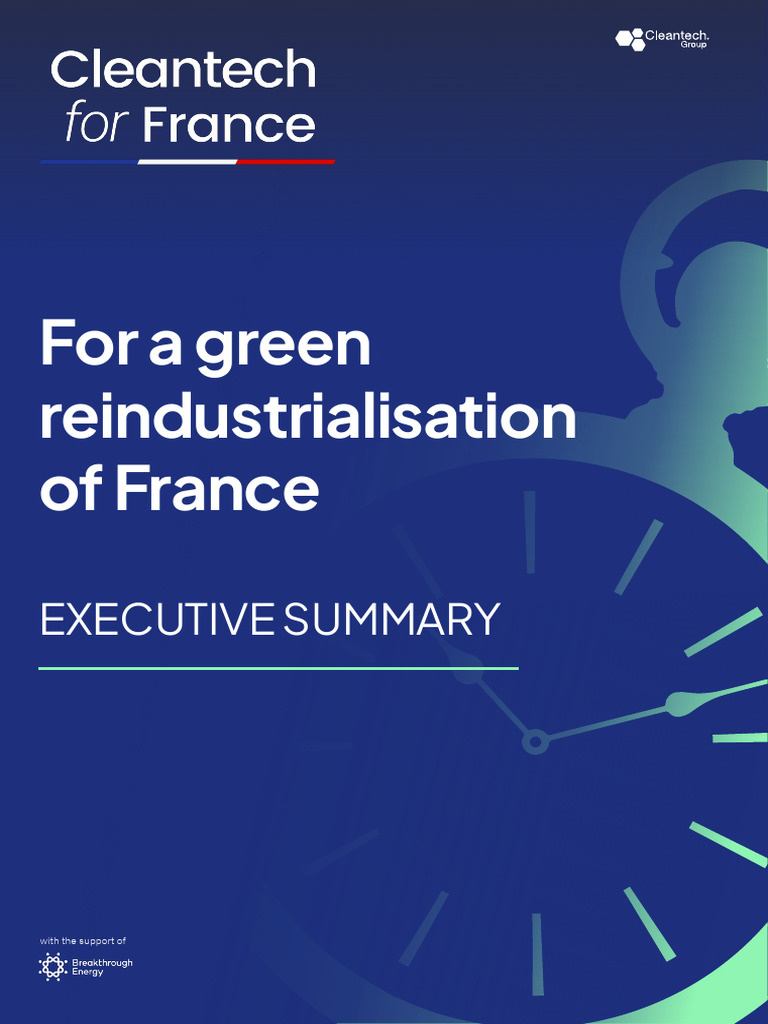 Cleantech For France - Executive Summary | PDF | Clean Technology | Climate Change Mitigation
