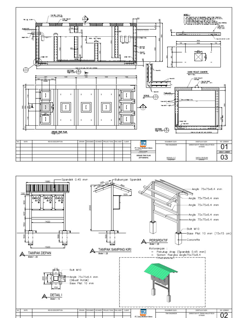 Rencana Grease Trap STP Benete | PDF