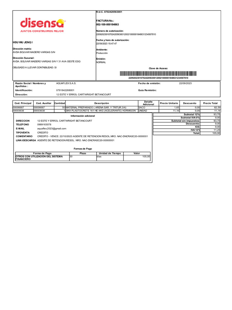 Fac 002-100-000184863 | PDF | Economias | Dinero