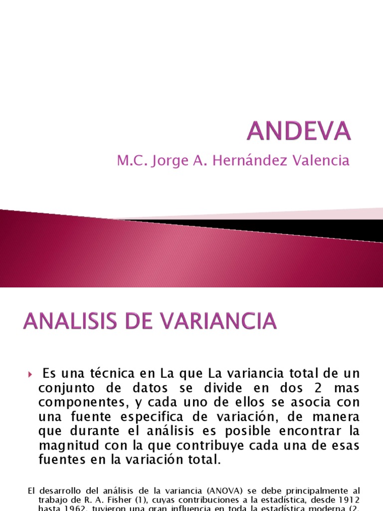 Andeva Anova | PDF | Análisis de variación | Estadísticas