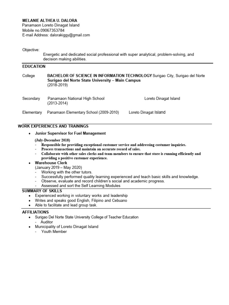 Melanie Althea Resume | Download Free PDF | Learning | Cognition