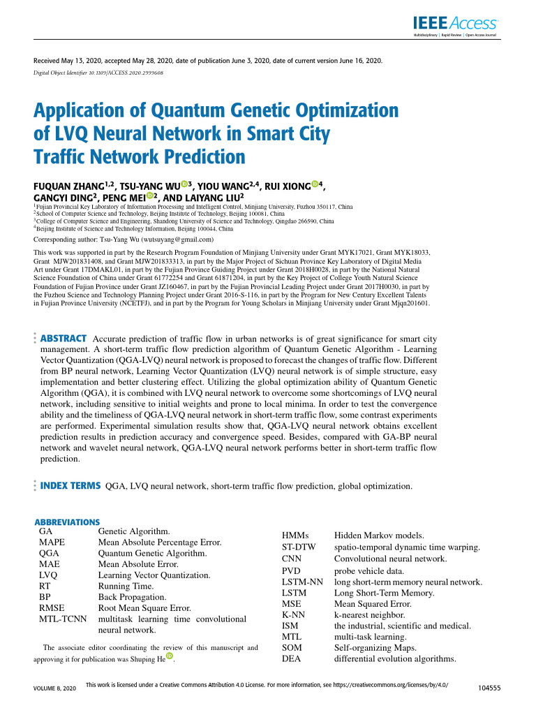 Application of Quantum Genetic Optimization of LVQ Neural Network in ...
