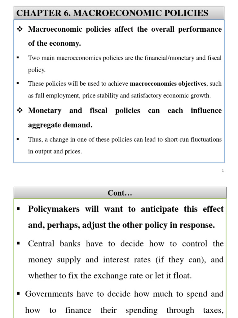 6. Macroeconomic Policies | PDF | Fiscal Policy | Interest