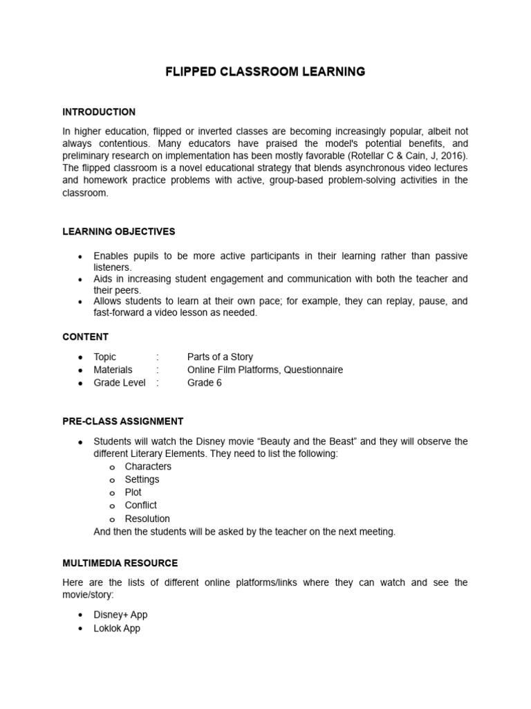 Flipped Classroom Learning | PDF | Pedagogy | Education Theory