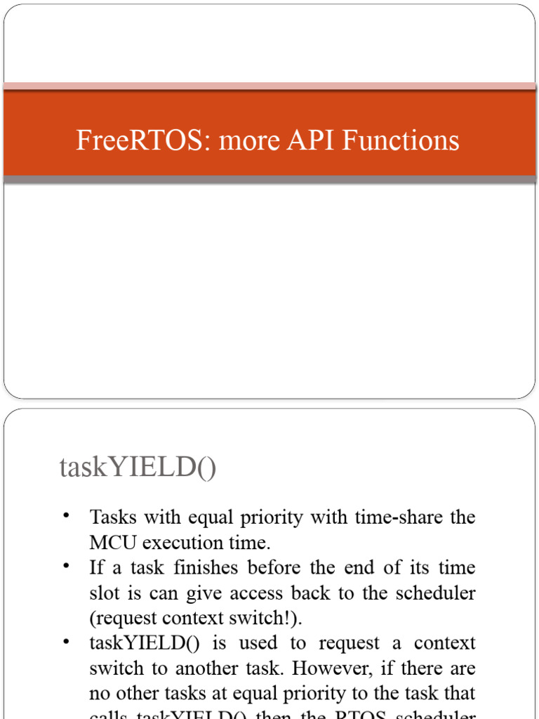 FreeRTOS More API Functions | PDF