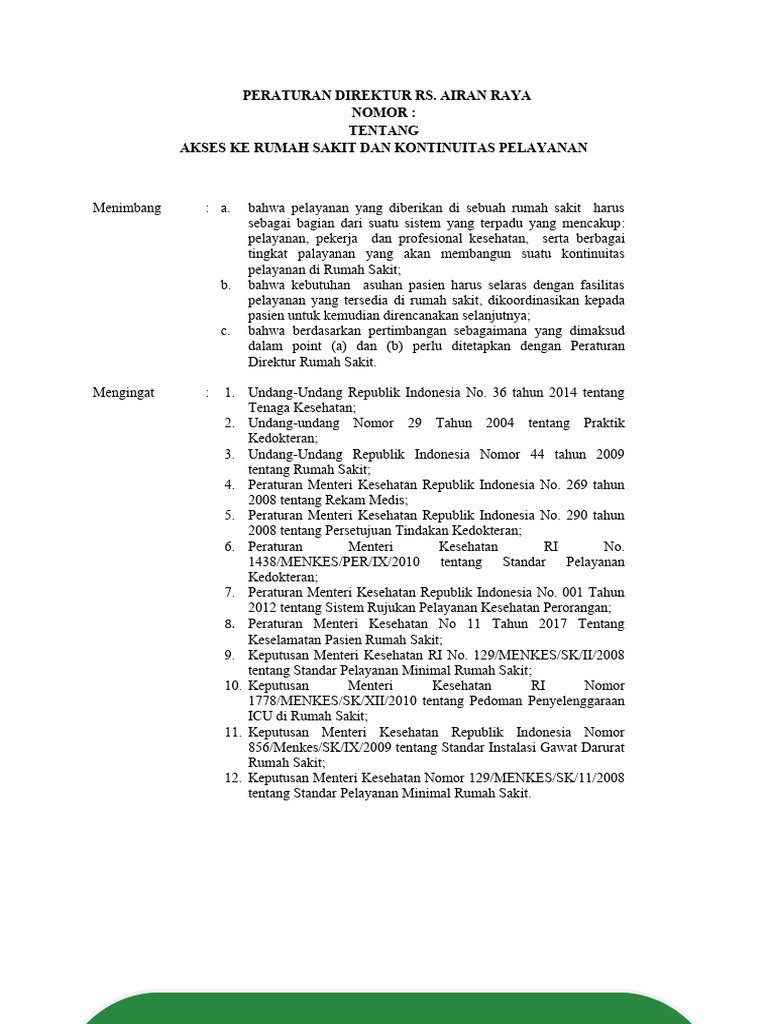 Panduan Layanan Pasien RS | PDF