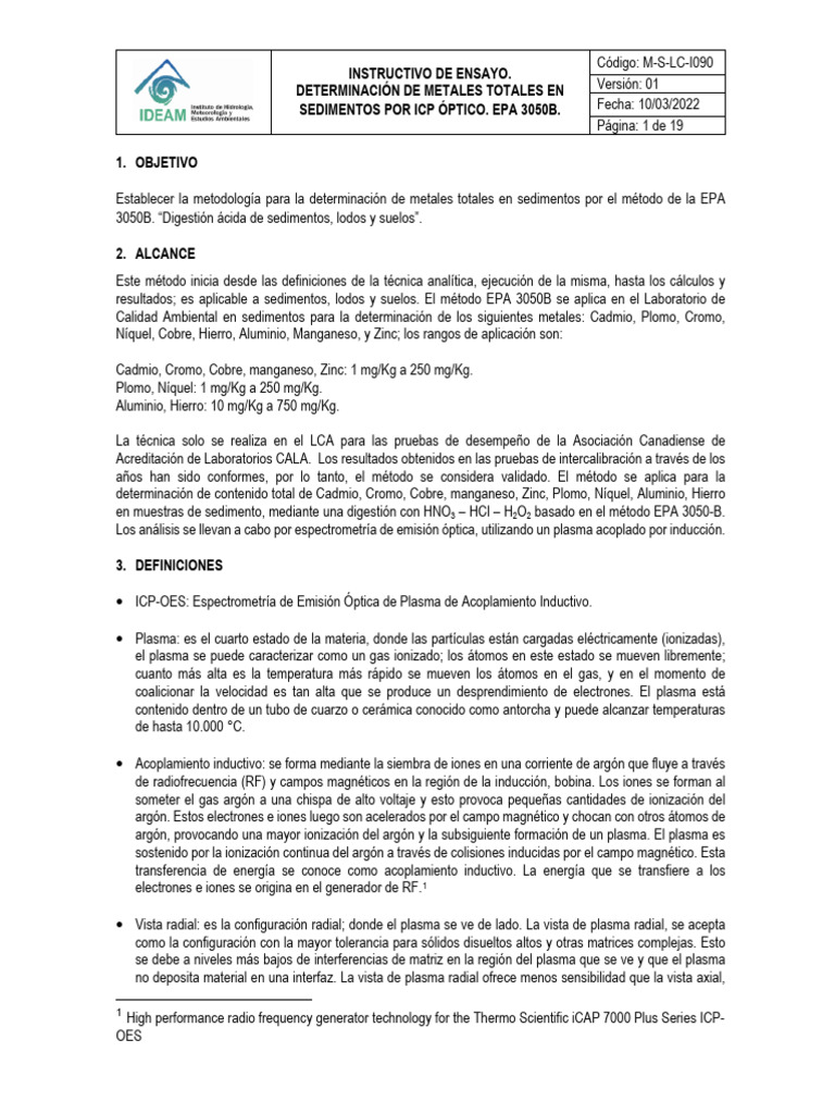 M-S-Lc-I090 Instructivo de Ensayo Determinación de Metales Totales en ...
