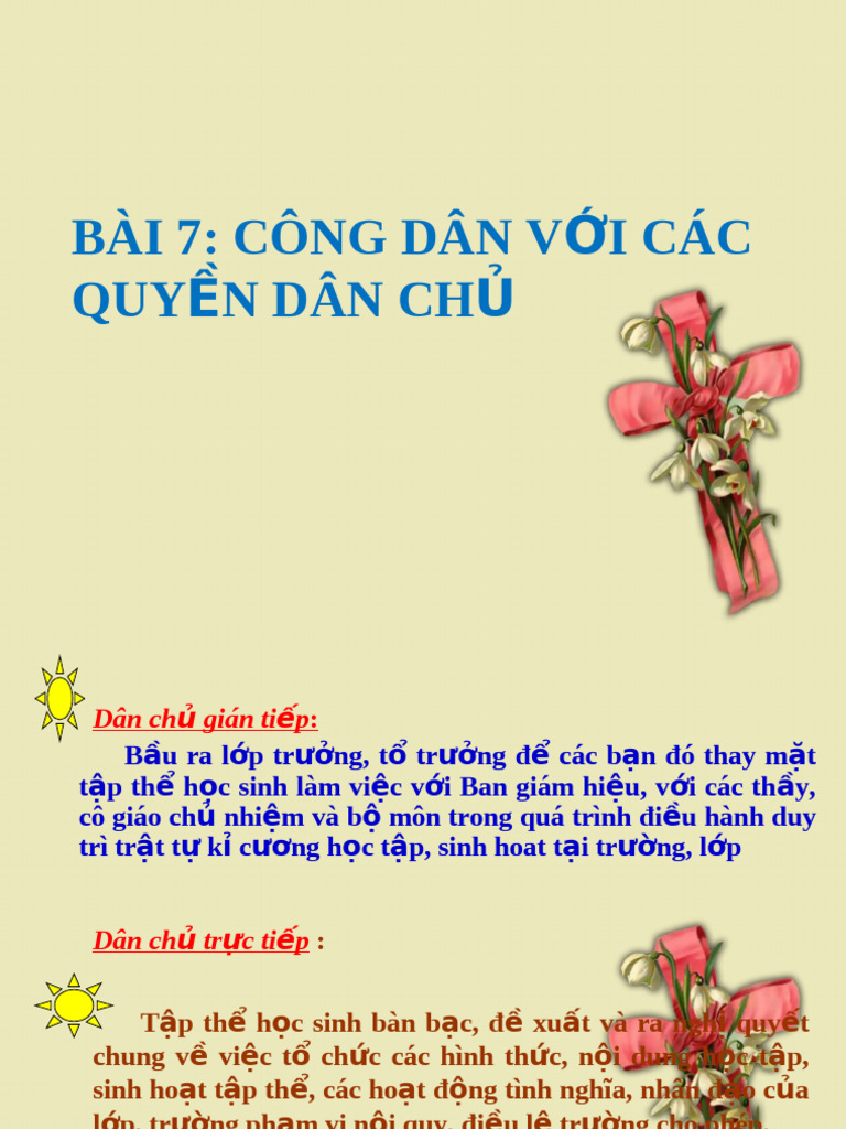 Onluyen.vn_bài Giảng GDCD 12 Bài 7 Công Dân Với Các Quyền Dân Chủ (1) | PDF
