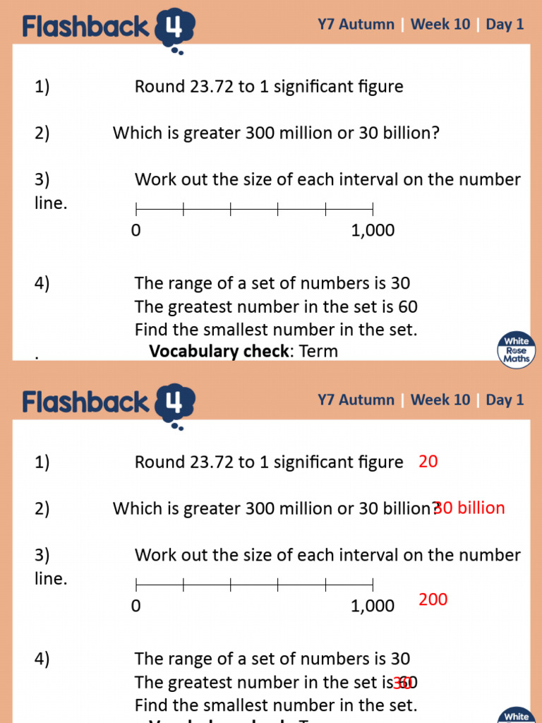 Flashback 4 Y7 Autumn Block 5 | PDF | Significant Figures | Numbers