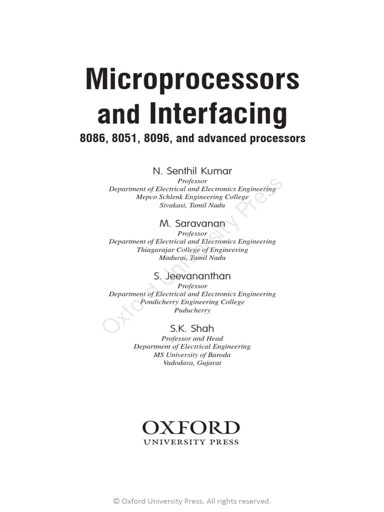 Microprocessors and Interfacing 8086 805 | PDF | Assembly Language | Central Processing Unit