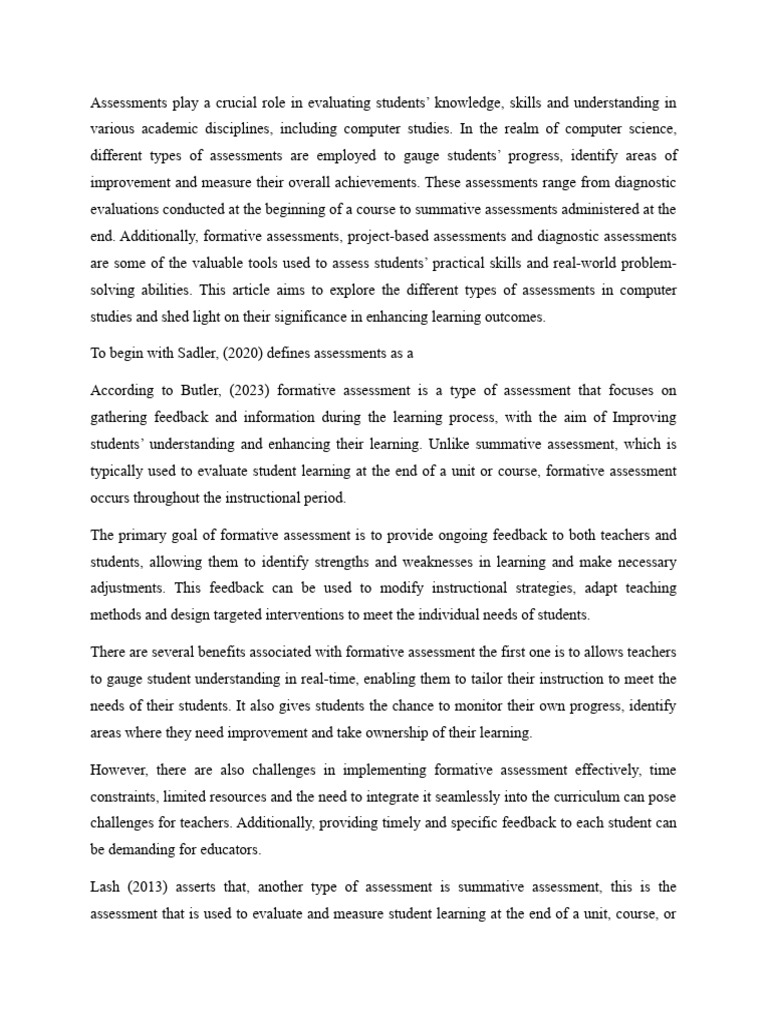 ASSESSMENT 2 | PDF | Educational Assessment | Project Based Learning