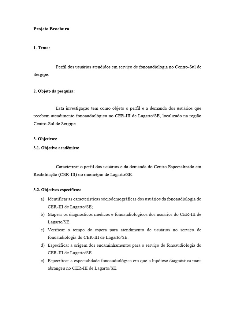 Modelo Projeto Brochura CEP Alissa&Vilena | PDF | Brasil | Consentimento Livre e Esclarecido