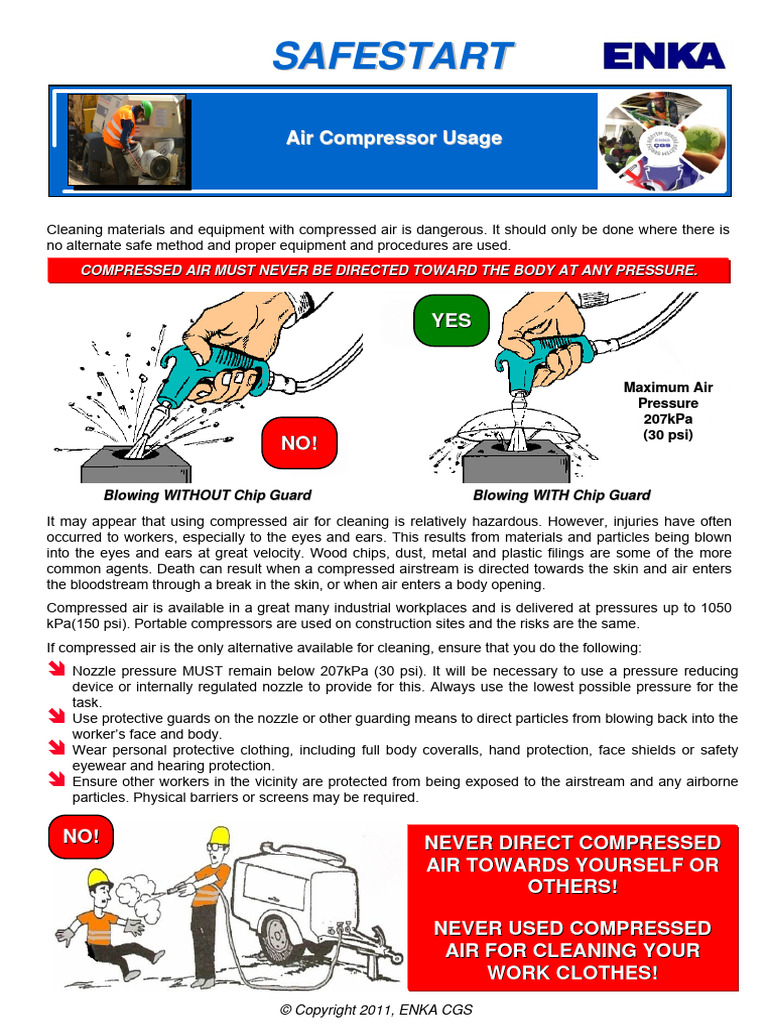 Air Compressor Usage | PDF | Personal Protective Equipment | Working ...