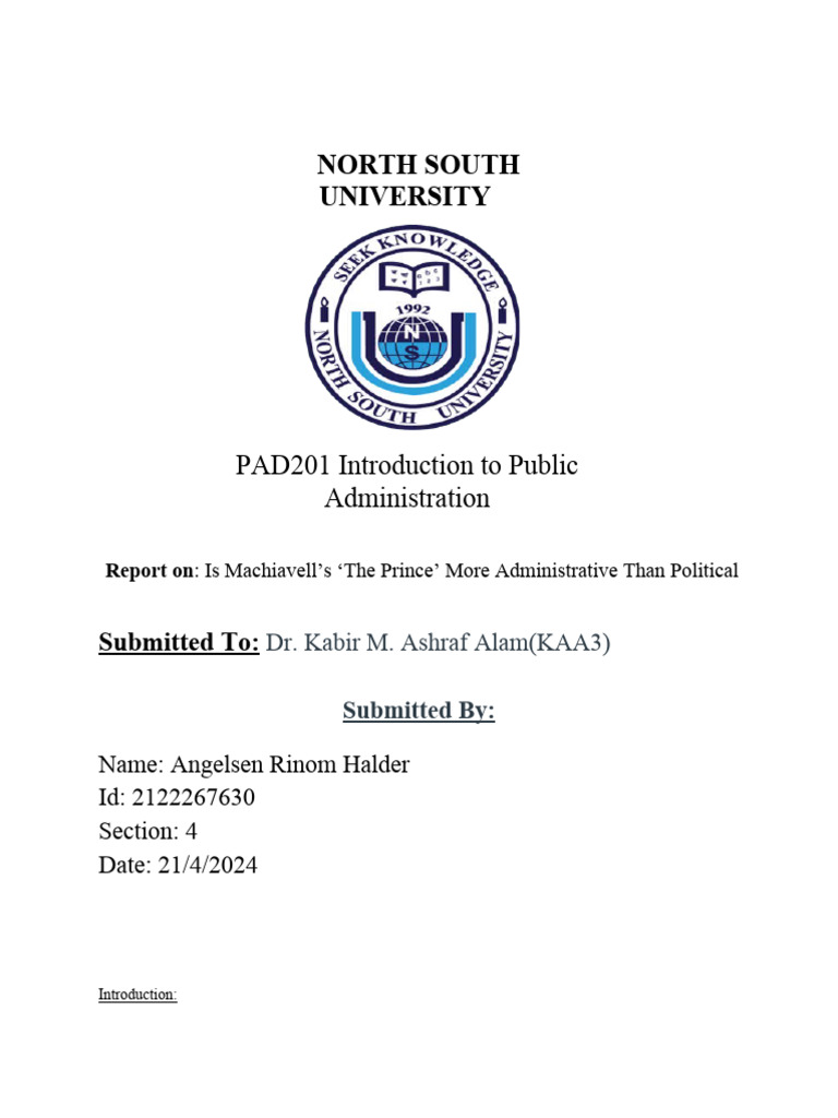 Pad Assignment | Download Free PDF | The Prince | Niccolò Machiavelli