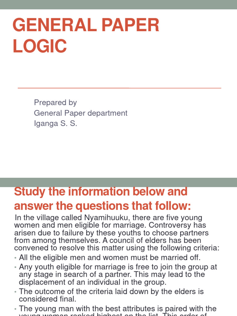 General Paper Logic Practice Notespdf | PDF