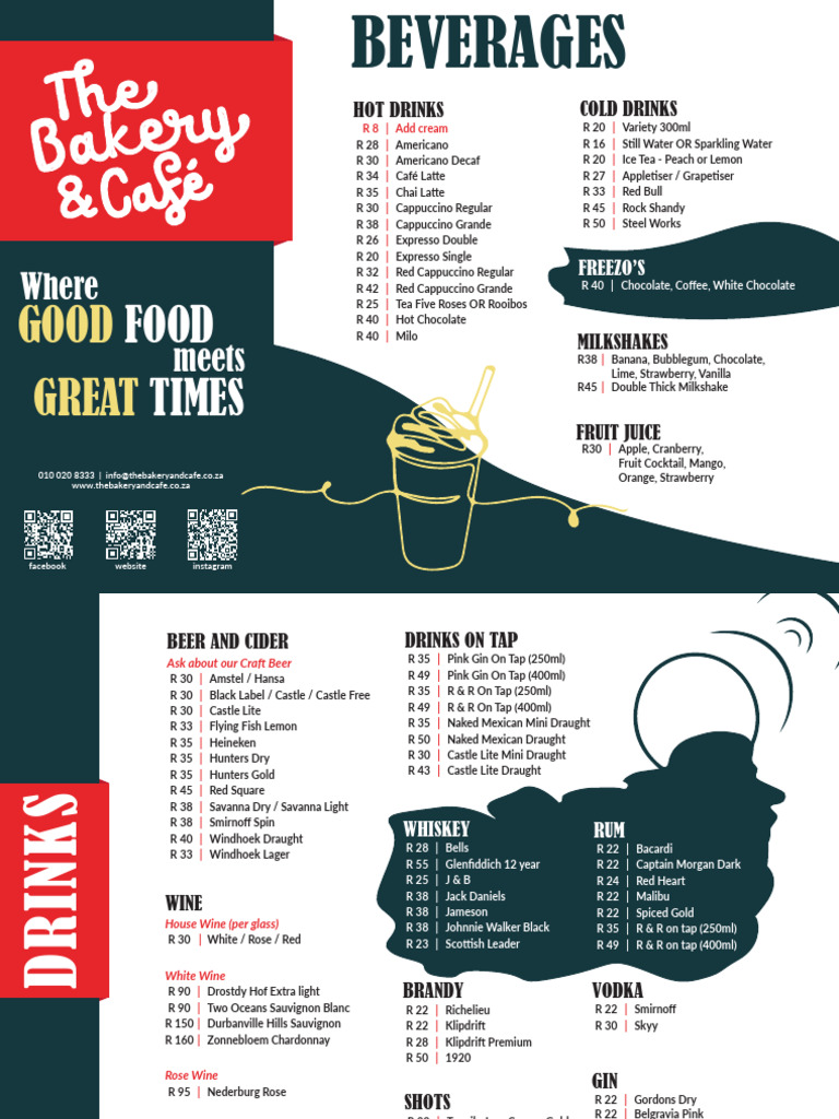 A4 Drinks Menu 2023 | PDF | Drink | Fermented Drinks