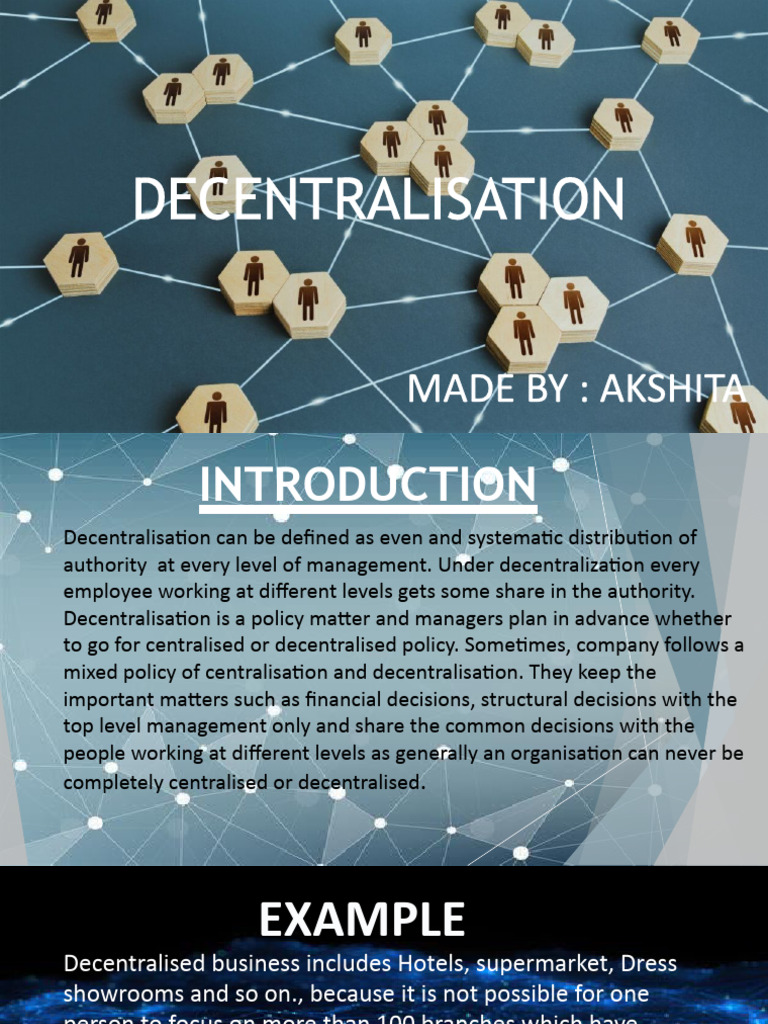 Decentralisation: Key Features and Benefits | PDF | Decentralization ...