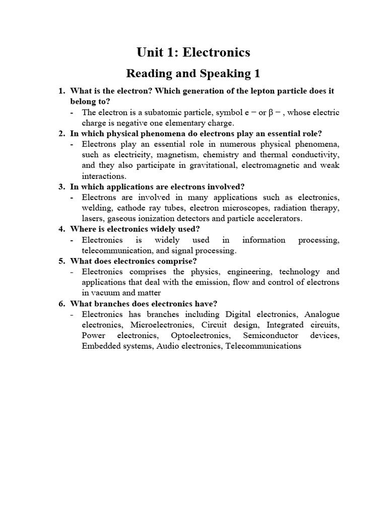 Unit 1 electronics | PDF | Electronics | Analogue Electronics