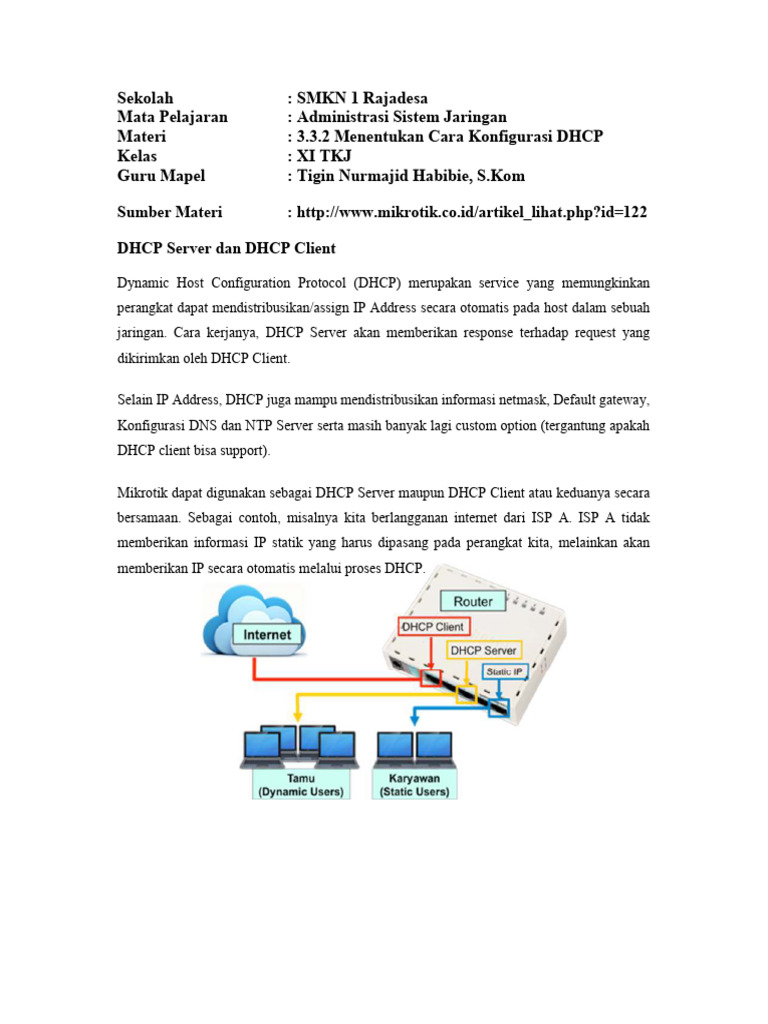 3.3.2 Menentukan cara konfigurasi DHCP | PDF