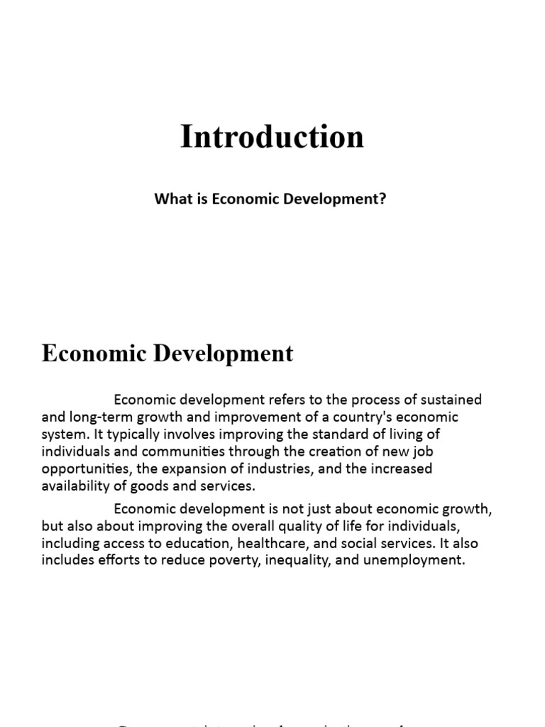 Introduction To Economic Development 19022024 101933pm | PDF