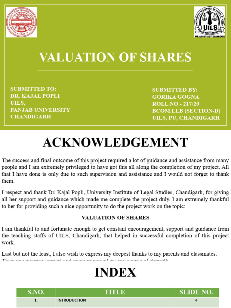 Gorika Gogna(217-20 ) (Accountancy) | PDF | Stocks | Valuation (Finance)