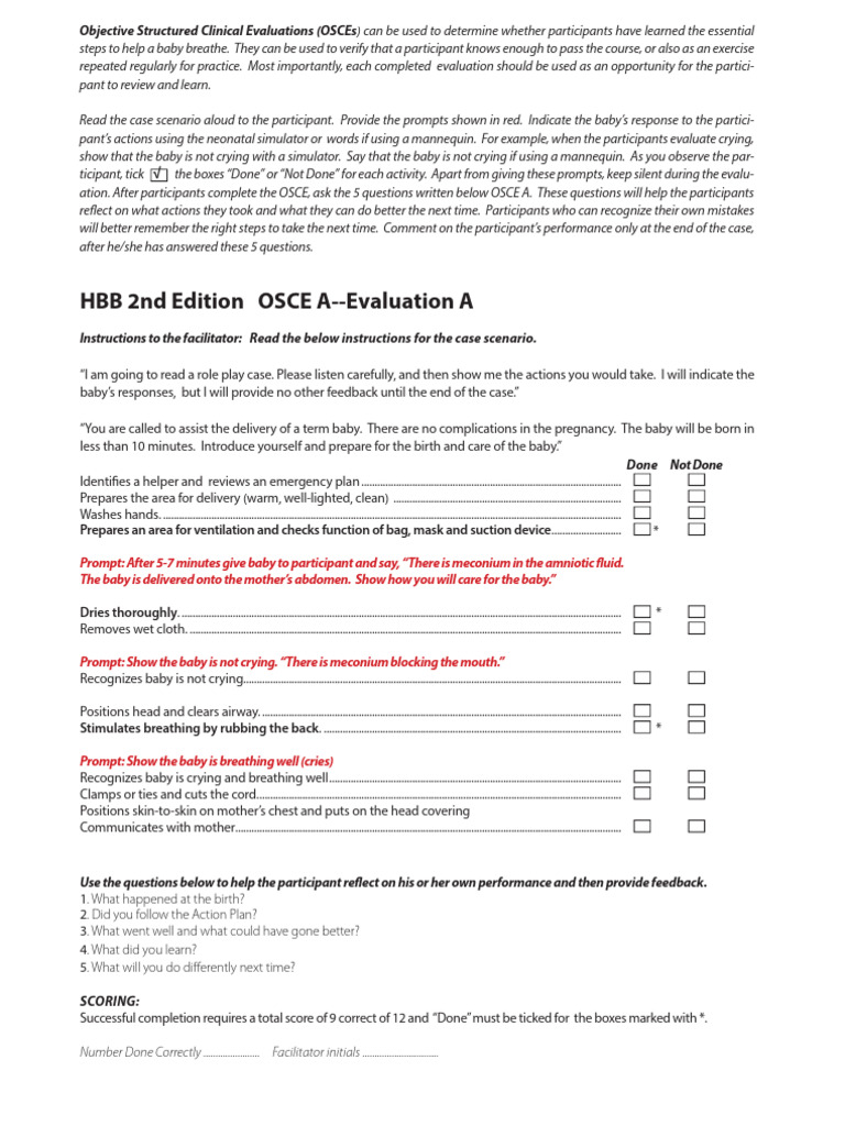 HBB - 2nd - OSCE A | PDF | Breathing | Simulation