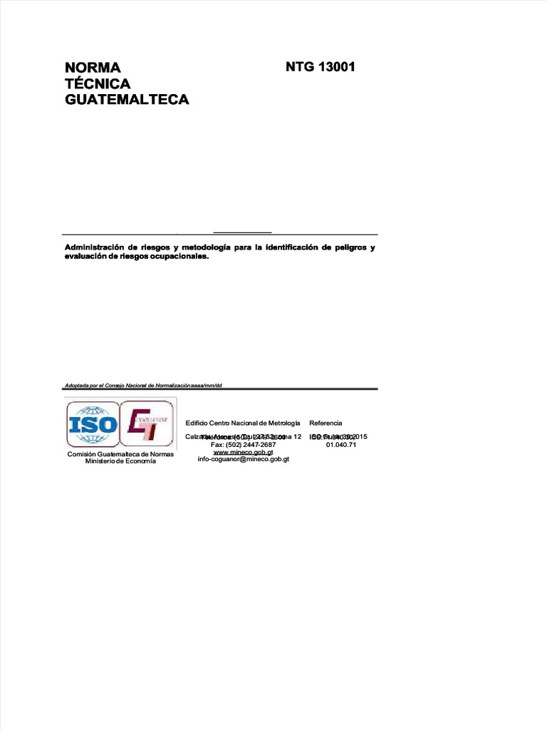 NTG 13001-Administracion-De-Riesgos | PDF