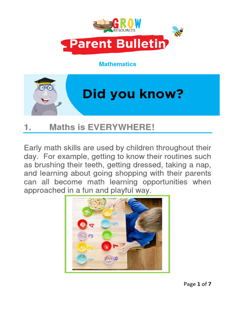 GROW_Bulletin-Maths | PDF | Mathematics | Cognition