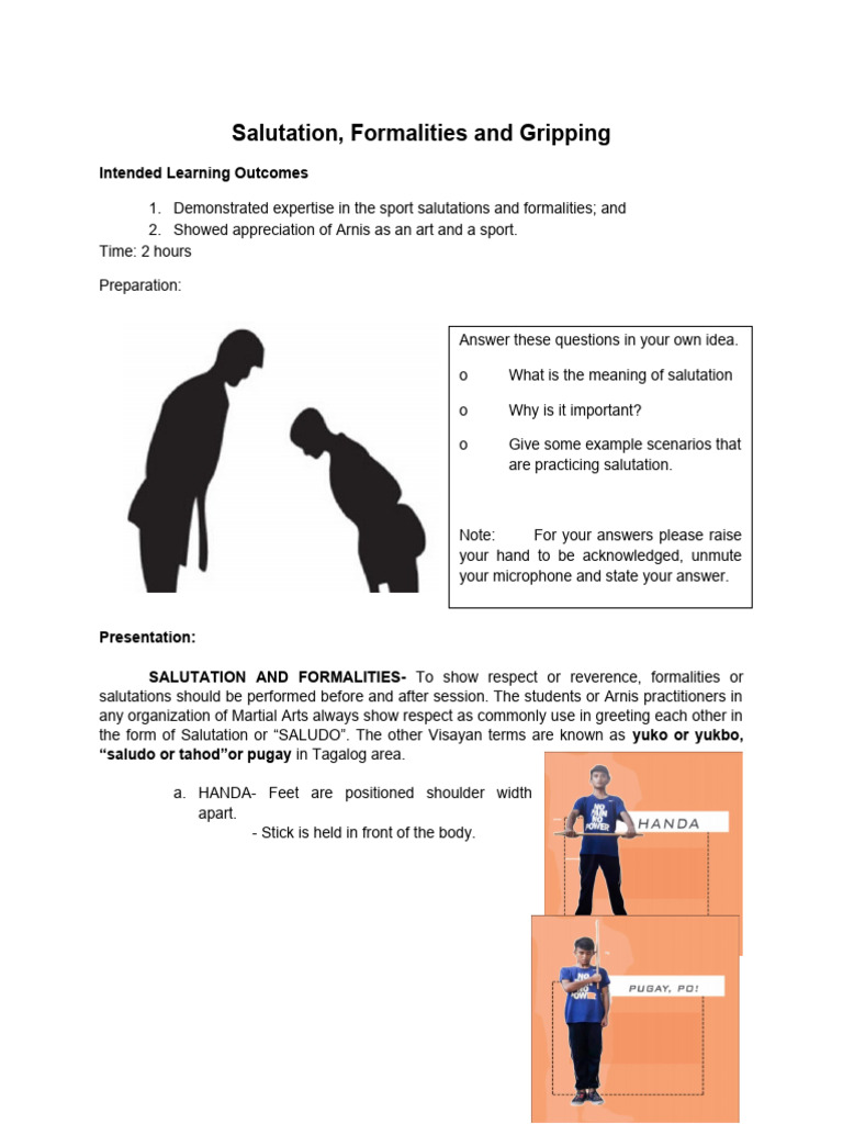 Topic 2 Salutation | PDF | Thumb | Foot
