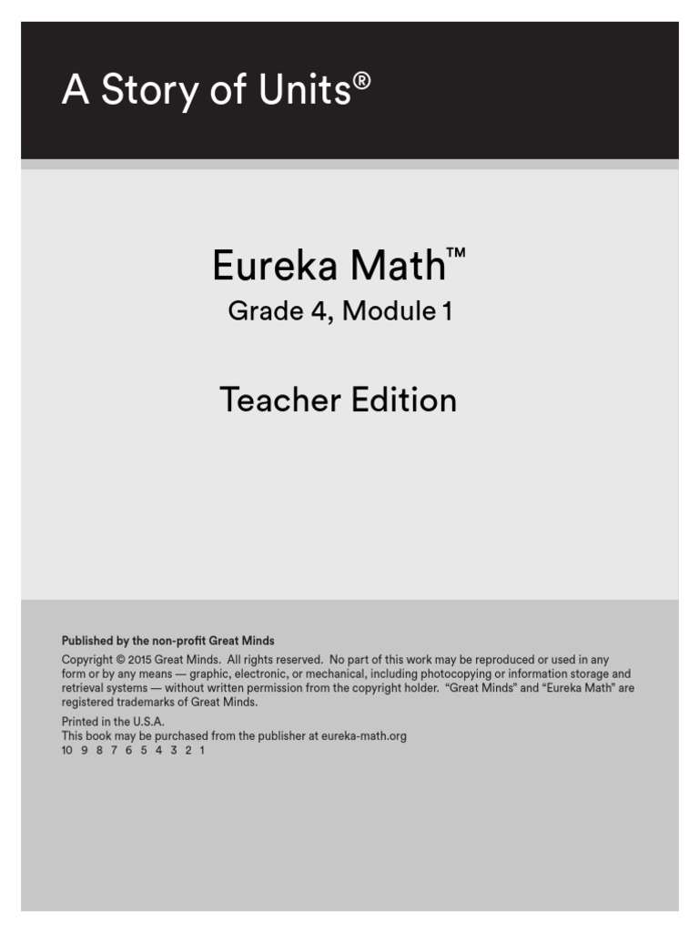 4th Grade Module 1 Teacher Edition | PDF | Numbers | Algorithms
