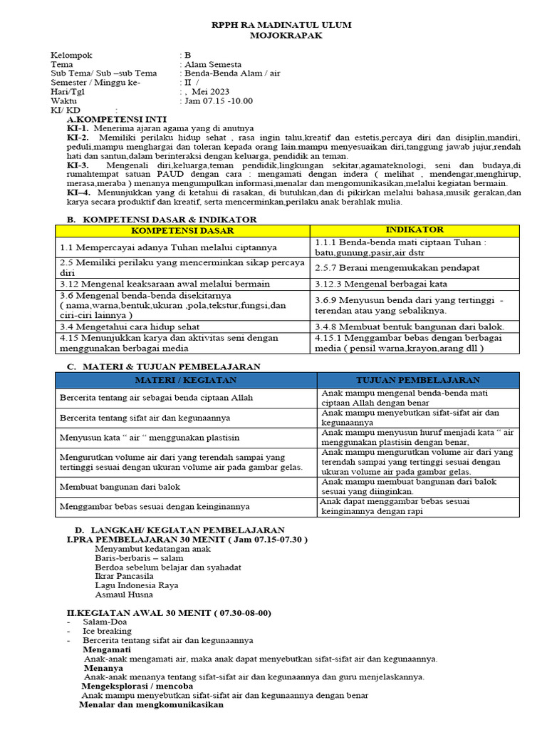 RPPH AKREDITASI kel B | PDF