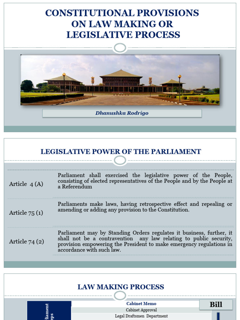 Presentation - Law Making Process With Constitutional Provisions | PDF ...