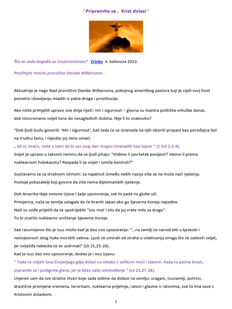 Pripremite Se, Krist Dolazi' | PDF