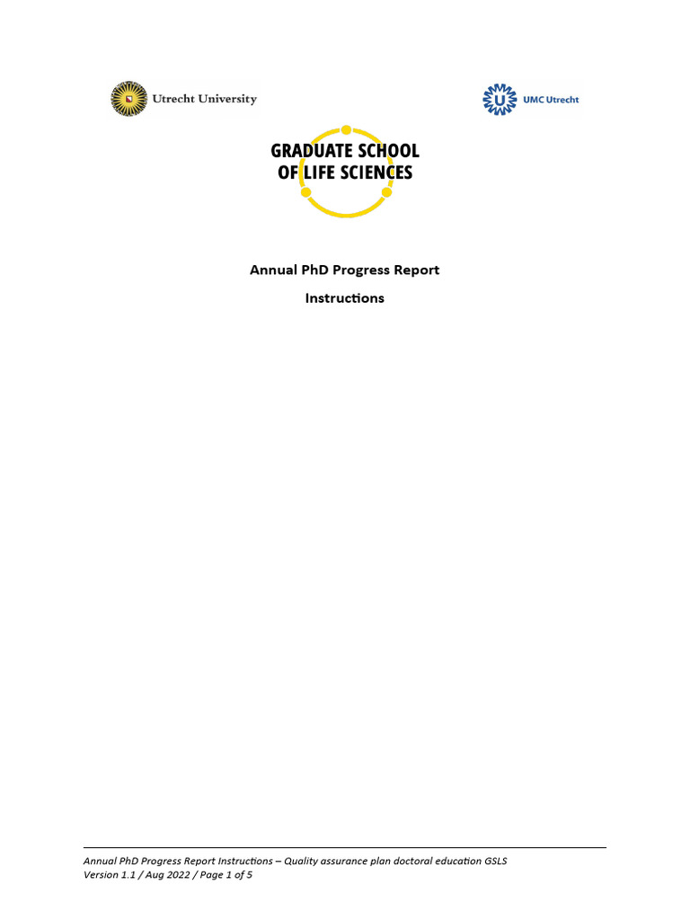 Annual PHD Progress Report Instructions - v1.1 | PDF | Doctor Of ...