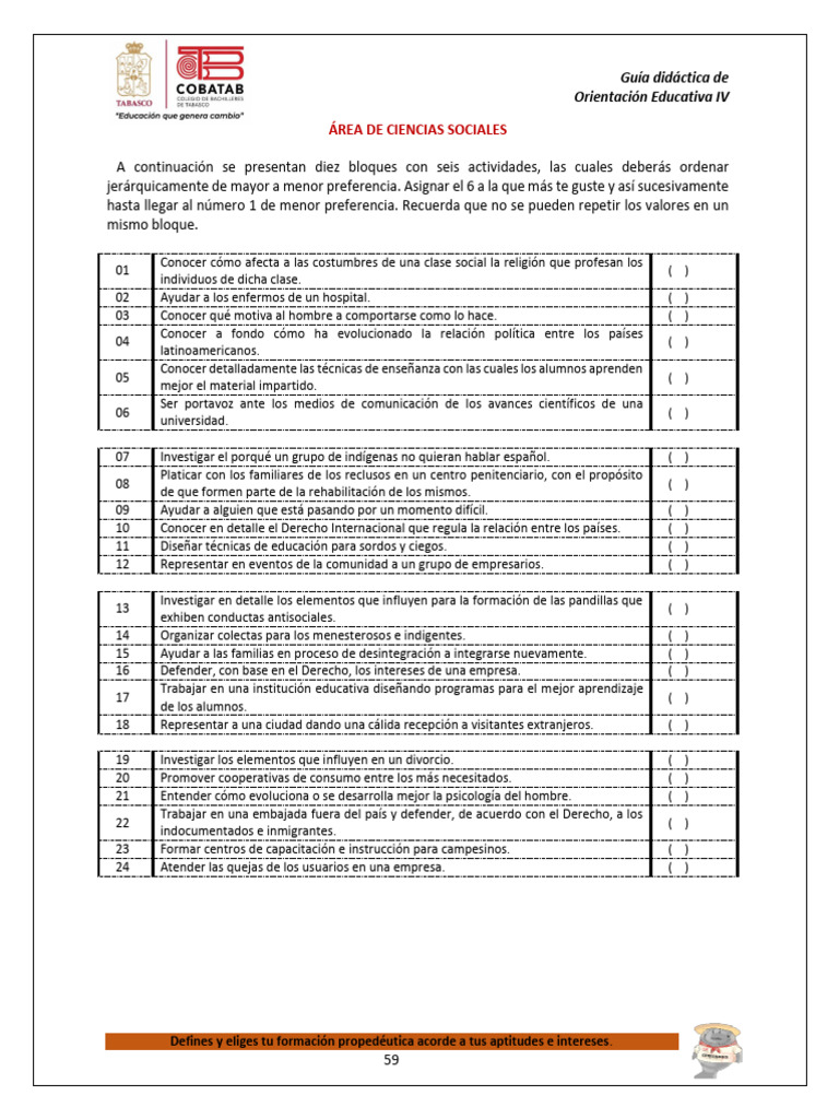 Cuarto Semestre-Guía Didáctica para El Estudiante - Orientación Educativa IV | PDF | Sicología ...