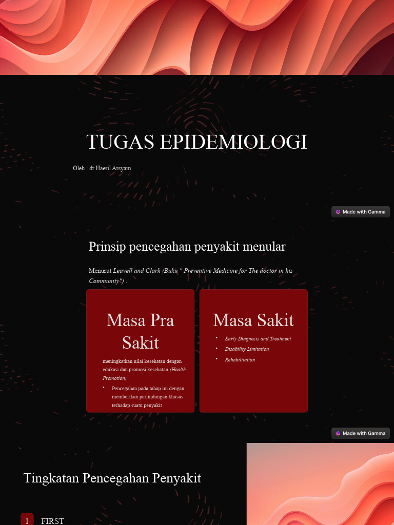 Presentasi Epidemiologi | PDF | Physical Therapy | Mental Health