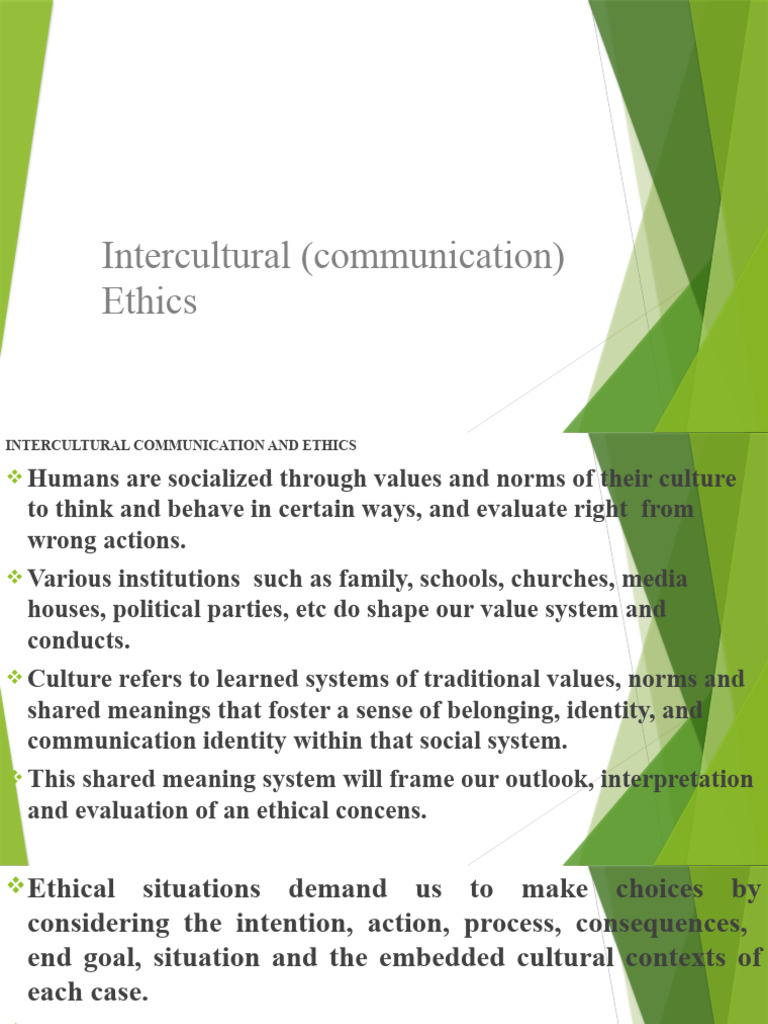 Unit 9 Intercultural Communication Ethics | PDF | Cross Cultural Communication | Morality