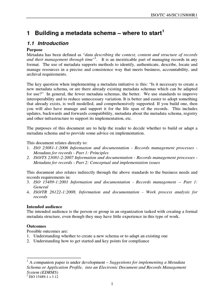 N800R1 Where To Start-Advice On Creating A Metadata Schema | Download Free PDF | Metadata ...